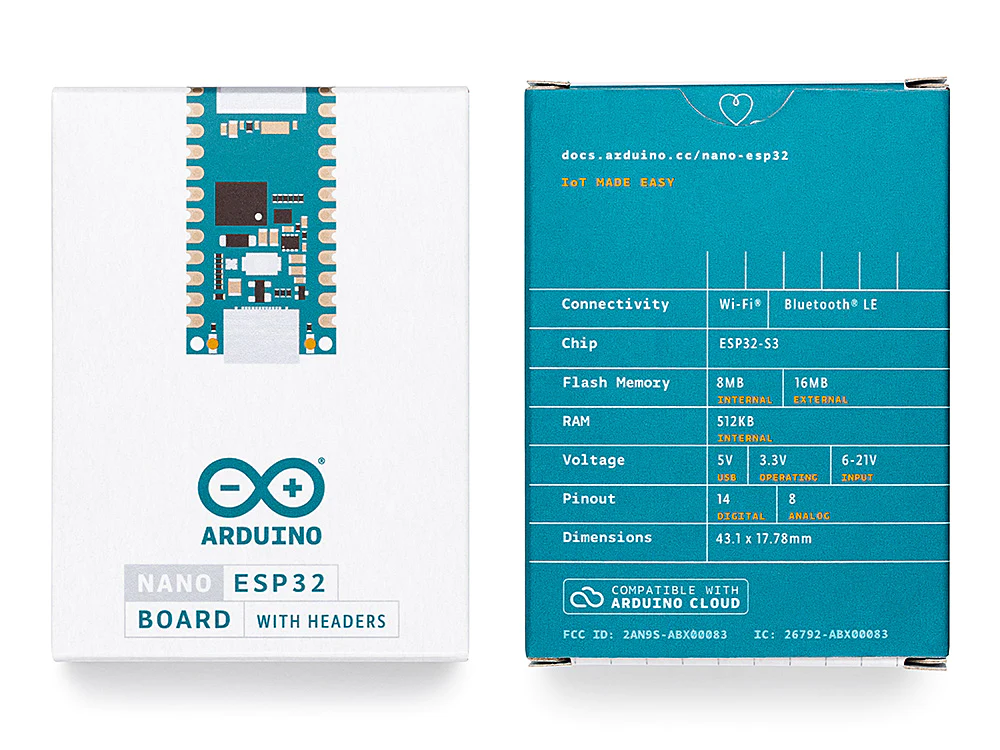 Official Arduino Nano Esp32 พร้อม Headers Original Italy